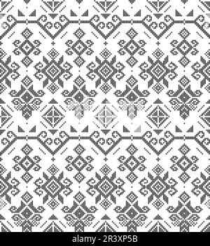 Filipino folk art Yakan weaving inspired vector seamless pattern - geometric ornament perfect ...