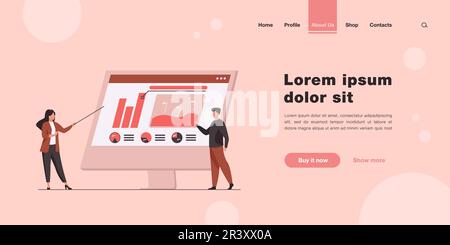 Professionals analyzing charts on computer monitor. Colleagues ...