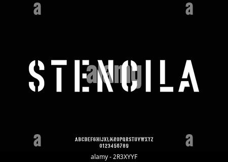 Bold and clean stencil display font vector Stock Vector Image & Art - Alamy