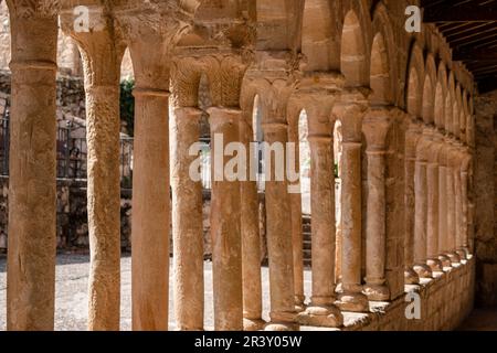 Arcaded gallery of semicircular arches on paired columns Stock Photo ...