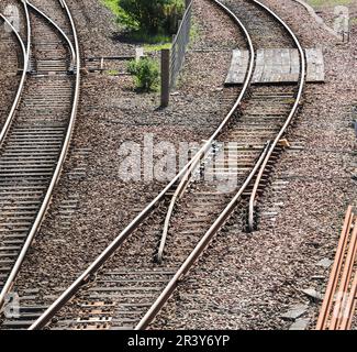 Catch points protecting a through line with crossover points in ...