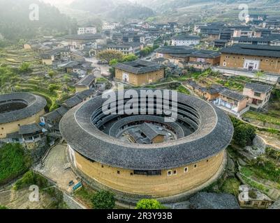 Traditional Tulou building is the unique dwellings of Hakka in Fujian ...