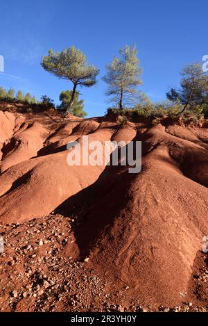 Eroded Ochre Clay Formations in the Canyon des Terres Rouges on the ...
