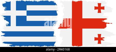 Greece and Georgia grunge flags connection, vector Stock Vector Image ...