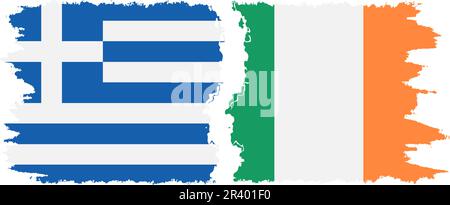 Greece and Ireland grunge flags connection, vector Stock Vector Image ...