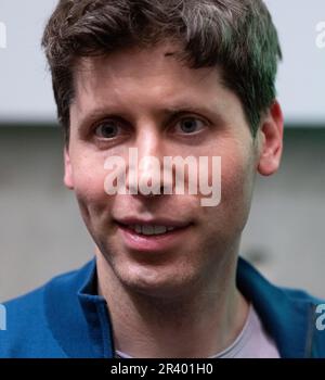CEO of OpenAI and inventor of the AI software chatGPT Sam Altman chats ...