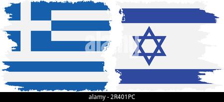 Greece and Israel grunge flags connection, vector Stock Vector Image ...