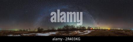 Milky Way panorama. 360-degree horizontal panorama of the Milky Way in ...
