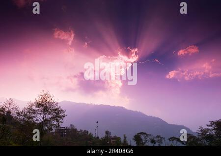 Sunset sky over Chayatal or Chaya Taal, West Sikkim, India, Nature ...