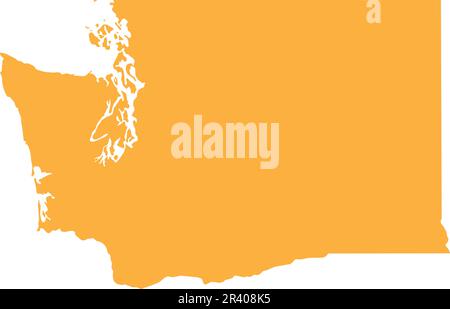ORANGE CMYK color map of USA with federal states borders Stock Vector ...