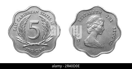 2 cents coin, East Caribbean States, 2000 Stock Photo - Alamy
