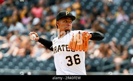 Pittsburgh Pirates relief pitcher Dauri Moreta (36) in the ninth inning ...