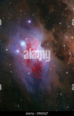 NGC 1973, NGC 1975, NGC 1977, also known as the Running Man Nebula ...