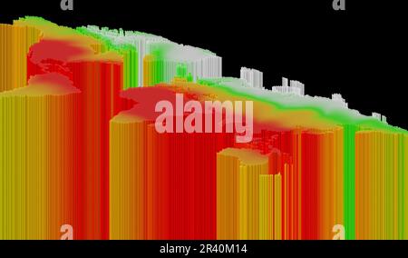 An illustrative map of the world with temperature trends showing global ...