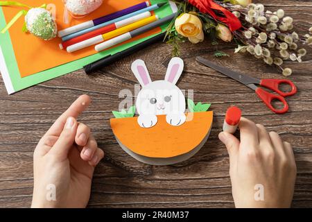 Instructions, step 2. Easter card gift Easter bunny. Handmade. Project ...