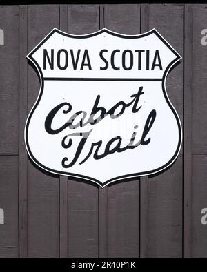 The Cabot Trail Sign, Cape Breton Island Stock Photo - Alamy
