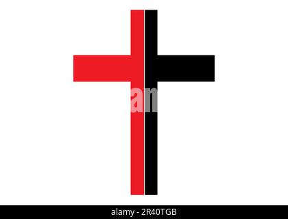 Cross with a dividing line symbolizing division within Christianity and ...