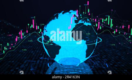 Candlestick Chart Digital World Stock Photo - Alamy