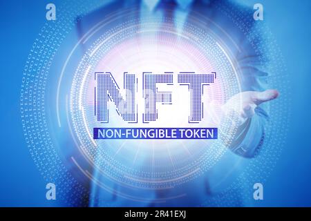 Business people in the NFT non fungible concept Stock Photo - Alamy