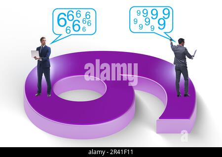 Argument over numbers nine and six Stock Photo - Alamy
