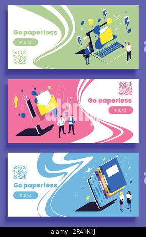 Go paperless concept with electronic documents on smartphone 3d ...