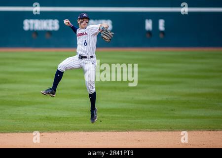 Virginia infielder Griff O'Ferrall throws to second against TCU ...