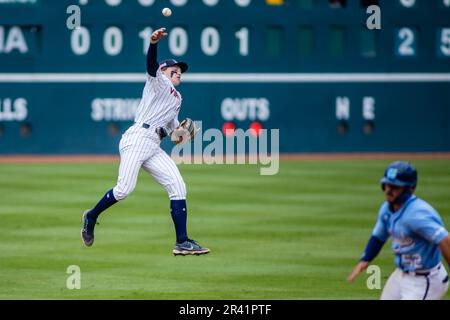 Virginia infielder Griff O'Ferrall throws to second against TCU ...