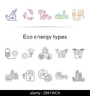 Eco energy types icons Stock Vector Image & Art - Alamy