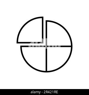 Pie Chart Lineal Icon Symbol Vector. Black Outline Pie Chart Icon Stock ...