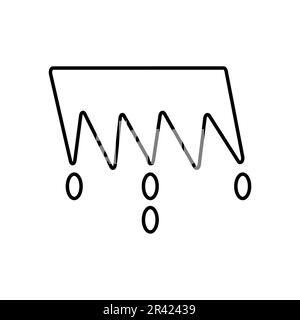 Stalactite Lineal Icon Symbol Vector. Black Outline Stalactite Icon ...