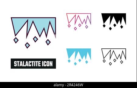 Stalactite Lineal Icon Symbol Vector. Black Outline Stalactite Icon ...