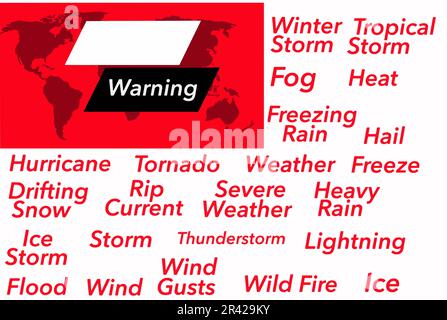 Hurricane Warning Sign. Vector warning banner with symbol in yellow ...