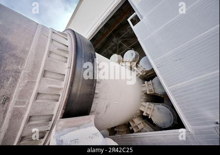 Contemporary limestone plant with operating equipment Stock Photo - Alamy