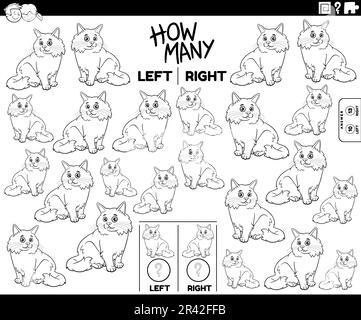 Count left and right pictures of cartoon robot coloring book page Stock ...