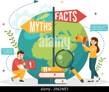 Facts vs myths, fact-checking. Check mark. Fake news. Rumors comparing ...