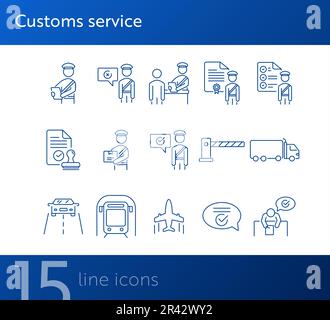 Customs service icons Stock Vector Image & Art - Alamy