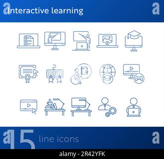 Interactive learning line icon set Stock Vector Image & Art - Alamy