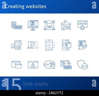 Creating websites icons Stock Vector Image & Art - Alamy
