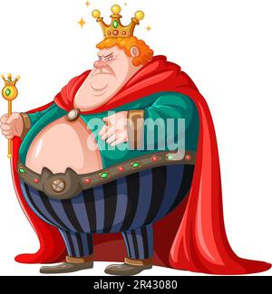 Grumpy fairy tale king isolated cartoon character illustration Stock ...