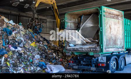 Rosenow, Germany. 09th May, 2023. An excavator lifts delivered ...