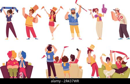 Happy football fan jumping cartoon illustration Stock Vector Image ...