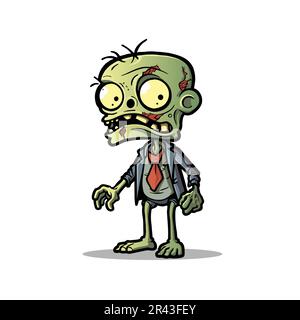 undead fun Cartoon lively Zombie Character Illustration, spooky ...