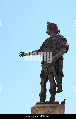Sculpture of Augustus in Augsburg at the Augustus fountain, built 1594 ...
