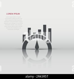Benchmark measure icon in flat style. Dashboard rating vector ...