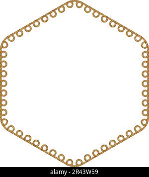 Hexagonal rope frame isolated on white background. Twisted cord Stock ...
