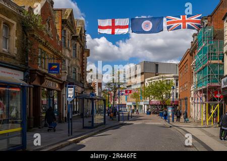 King Street Gravesend with banners for coronation in Gravesend Kent ...