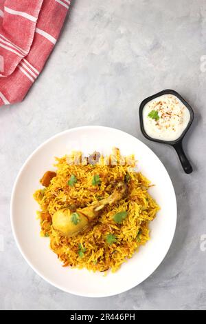 Chicken Biryani/murg Pulao. Garnished with fried onion & chopped ...
