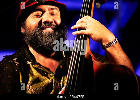 Portuguese jazz bass player Theo Pas'cal performs live during one of ...