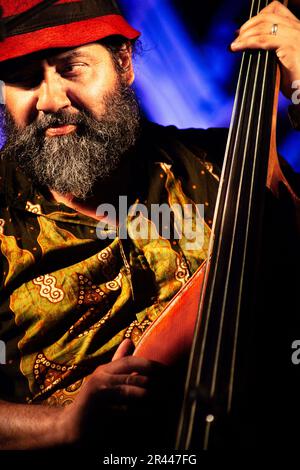 Portuguese jazz bass player Theo Pas'cal performs live during one of ...