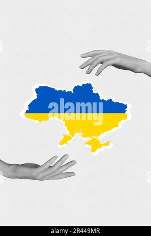 Collage in colors of Ukrainian flag Stock Photo - Alamy